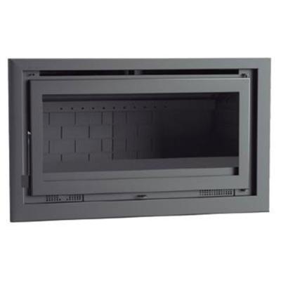 IT-100 F - Insert à bois en acier, foyer fonte, noir