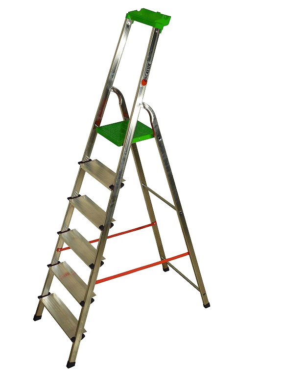 Escabeau aluminium à 6 marches ultra larges ESCALUX